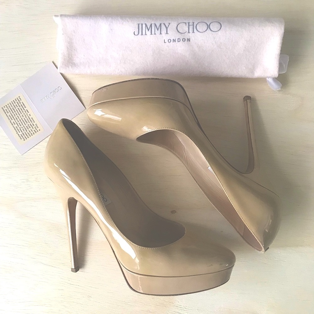 Jimmy Choo Patent Cosmo Platform Pumps - Gem
